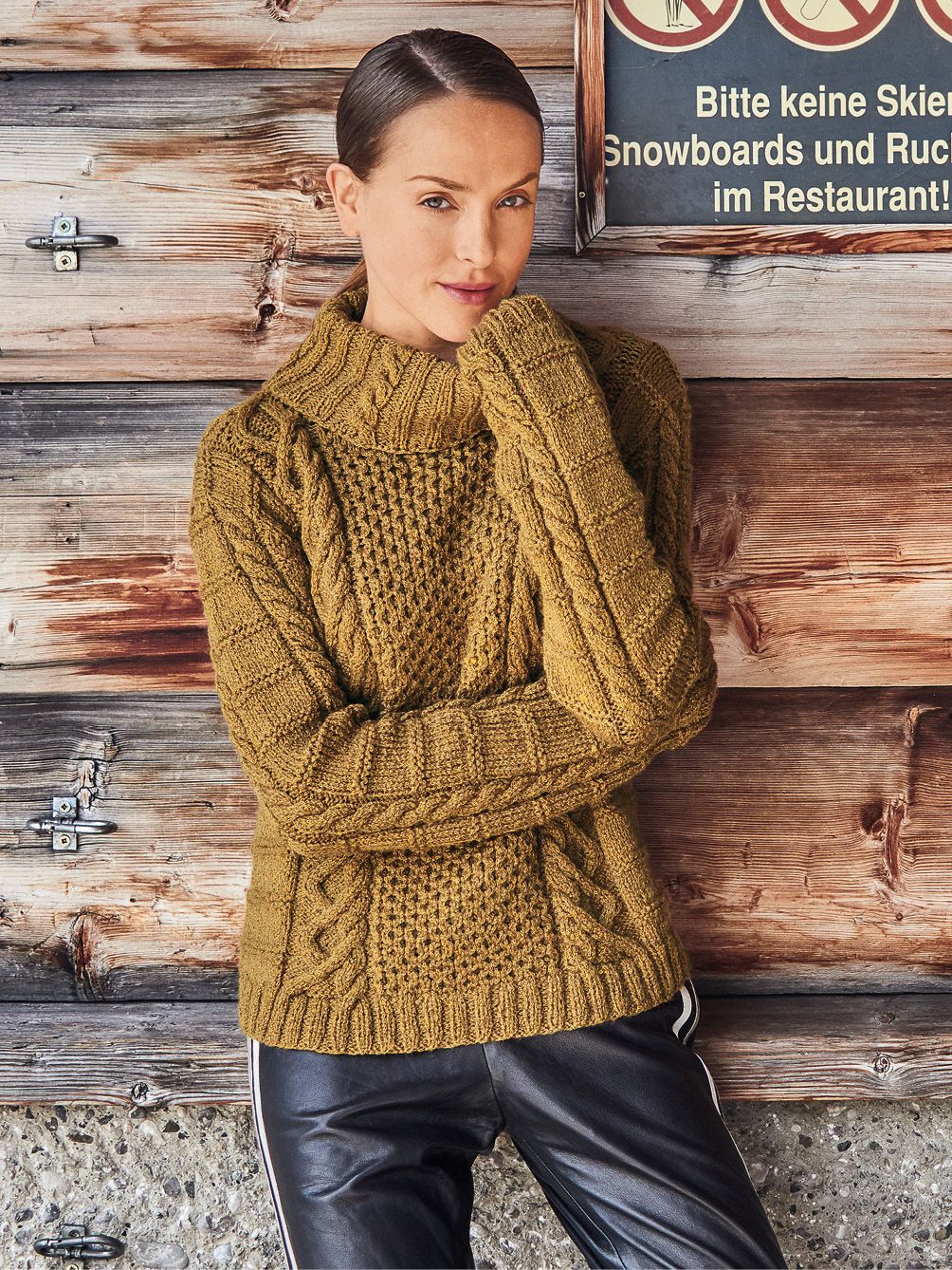 Anleitung: Rehbrauner Pulli im Mustermix